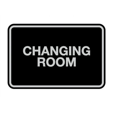 Classic Framed Unisex Restroom Sign (Navy Blue / White) - Large ...