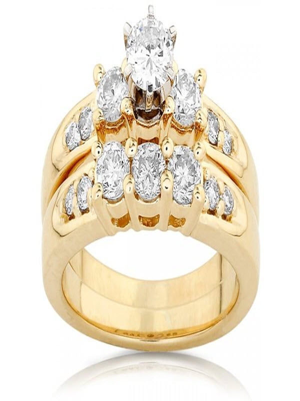 Classic Cheap Diamond Wedding Ring Set 1 Carat Round Cut Diamond on ...