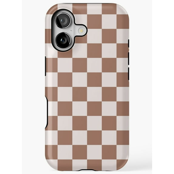 Classic Checkerboard Earthy Check Pattern iPhone Case 11 12 13 14 15 16 ...