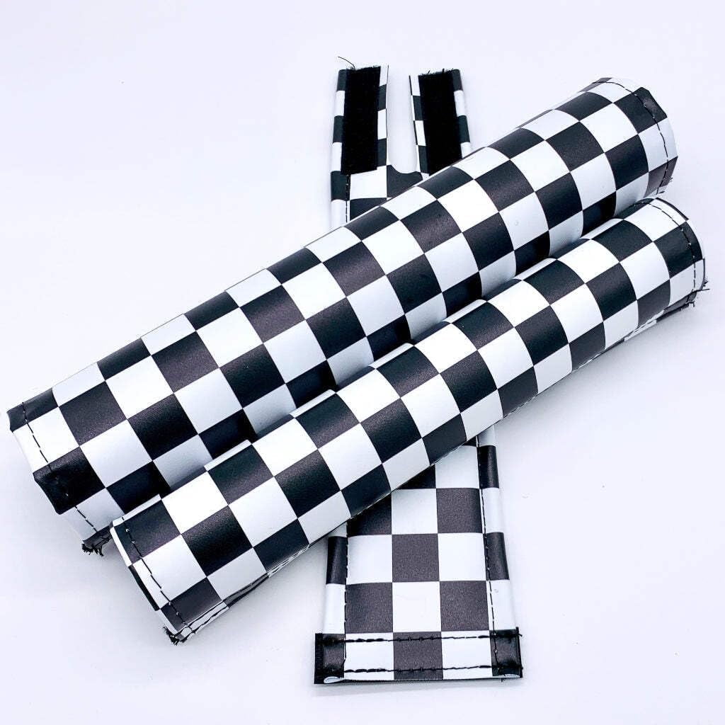 Classic Checkers BMX Pad Sets - Extra Wide Bar Pad (for Cruiser Style ...