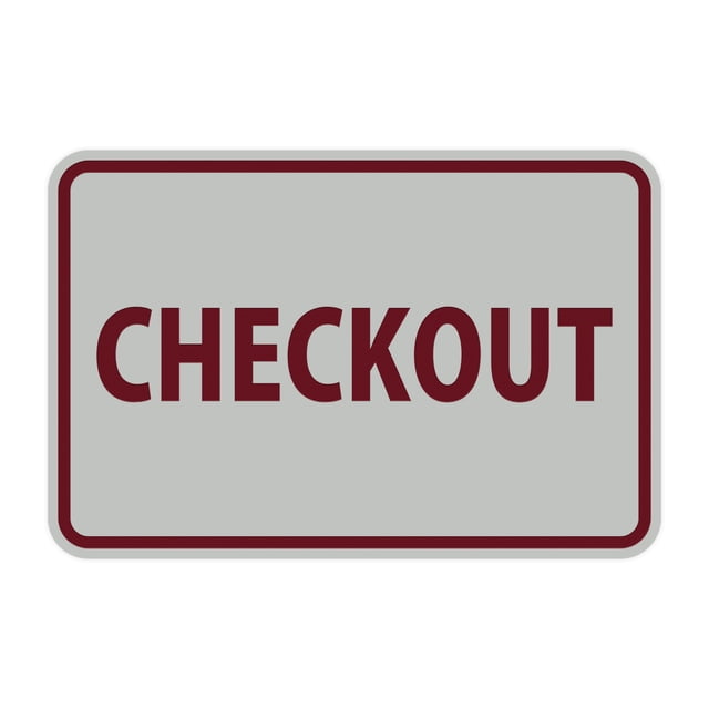 Classic Checkout Sign (Light Grey / Burgundy) - Large - Walmart ...