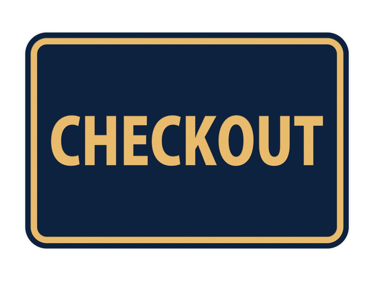 Classic Checkout Sign (Navy Blue/Gold) - Medium - Walmart.com