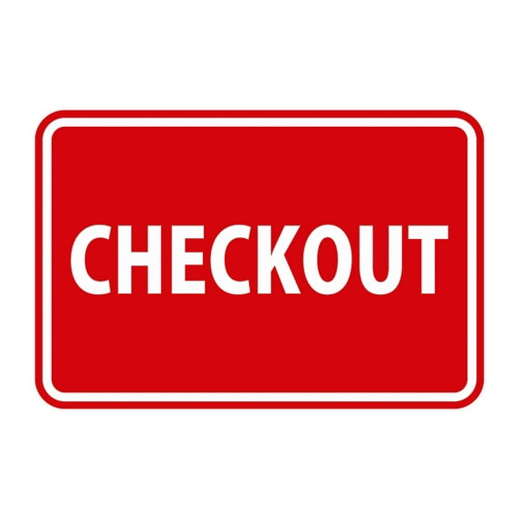 Classic Checkout Sign (Red) - Large - Walmart.com