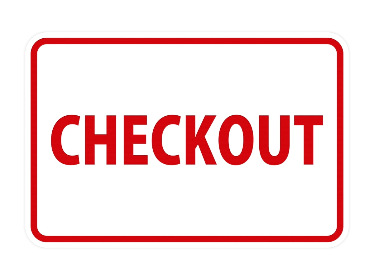 Classic Checkout Sign (White/Red) - Medium - Walmart.com