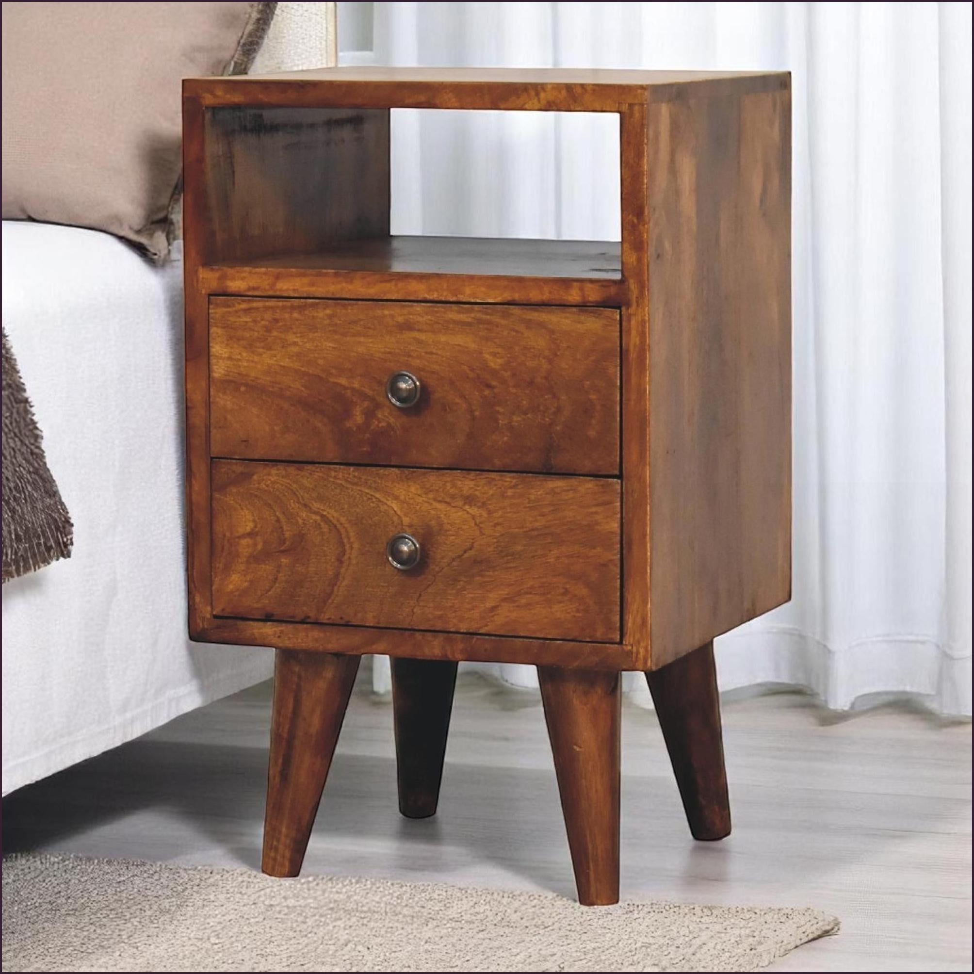 Classic Chestnut Mini Nightstand with Drawer & Shelf - Walmart.com