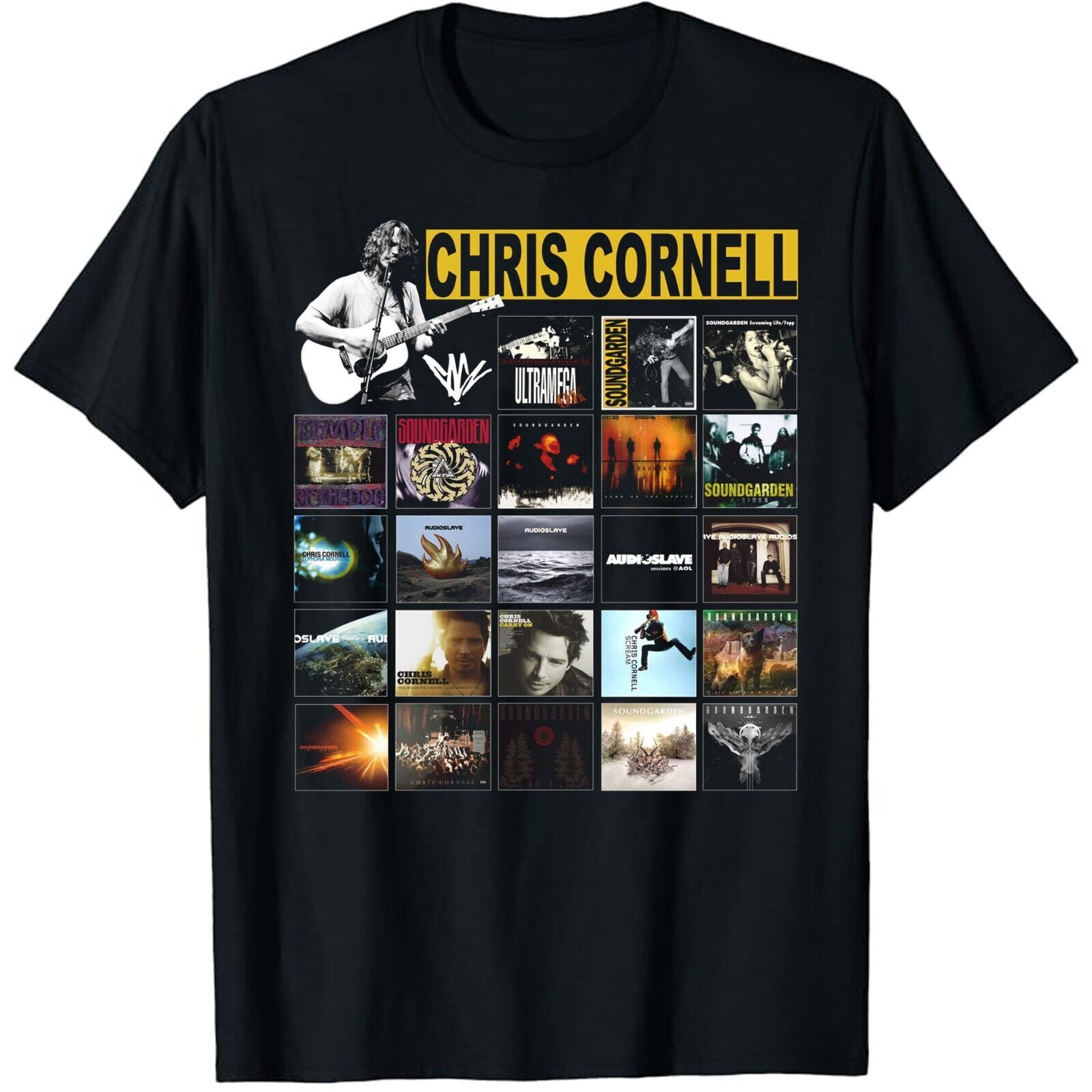 Classic Chris Cornell Album Gift Funny Classic Crew Neck Unisex T-Shirt ...