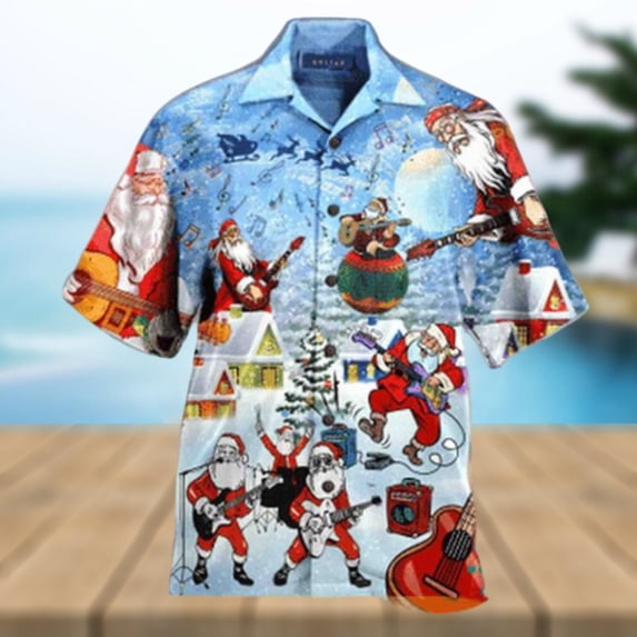Classic Christmas Aloha Shirt Spirit Shirt, Santa Hawaiian Style ...