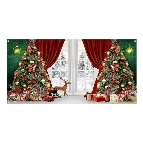 Classic Christmas Garage Door Banner - Outdoor Holiday Decor with Santa ...
