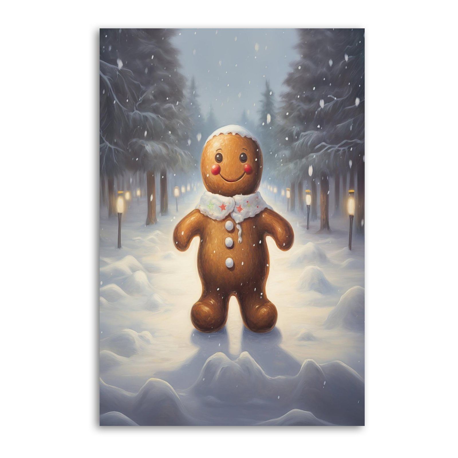 Classic Christmas Gingerbread Man Picture Print Canvas Poster Wall ...