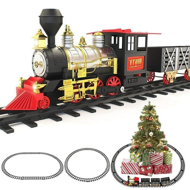 Classic Christmas Holiday Train Set with Real Smoke, Lights and Sounds ...