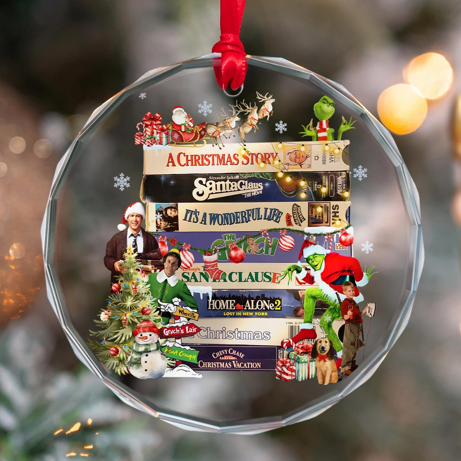Classic Christmas Movies VHS Stack Ornament, Retro 90s Film Tree Decor ...