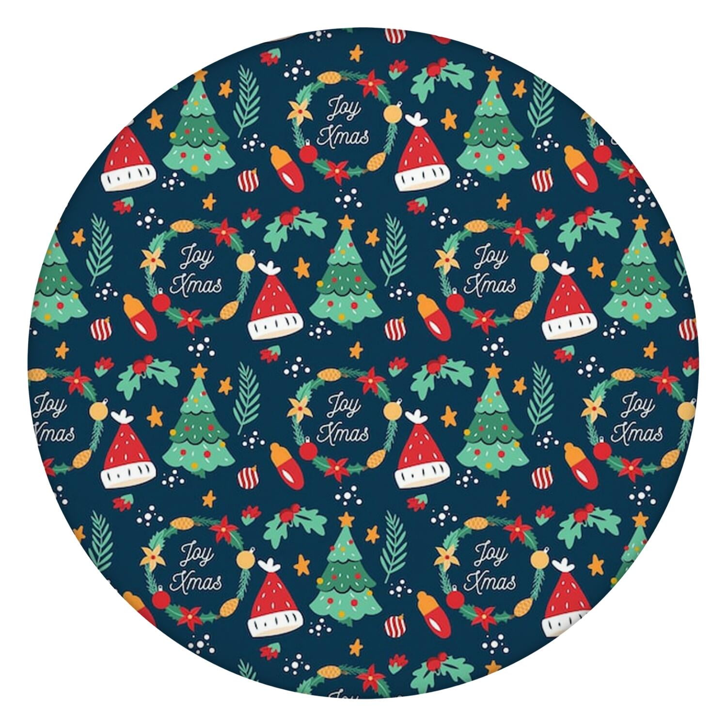 Classic Christmas Plaid Round Table Cover, 52 Inch with Elastic Hem for ...