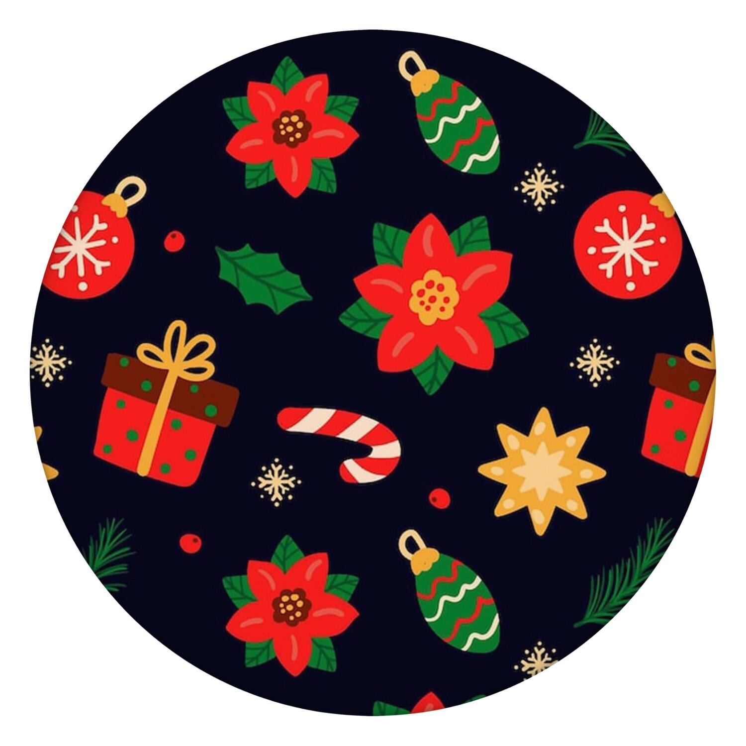Classic Christmas Plaid Round Tablecloth, 44 Inch with Elastic Edge for ...