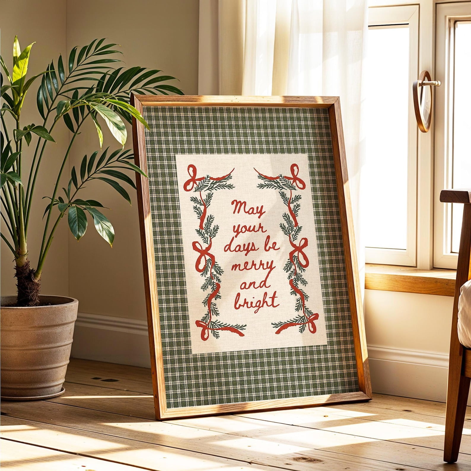Classic Christmas Quote Print, May Your Days Be Merry & Bright, Vintage ...