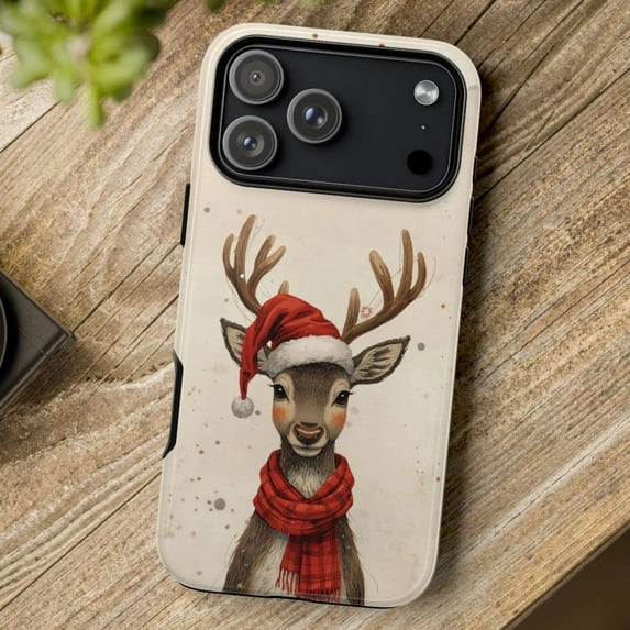 Classic Christmas Reindeer Holiday Phone Case iPhone 17 11 12 13 14 15 ...