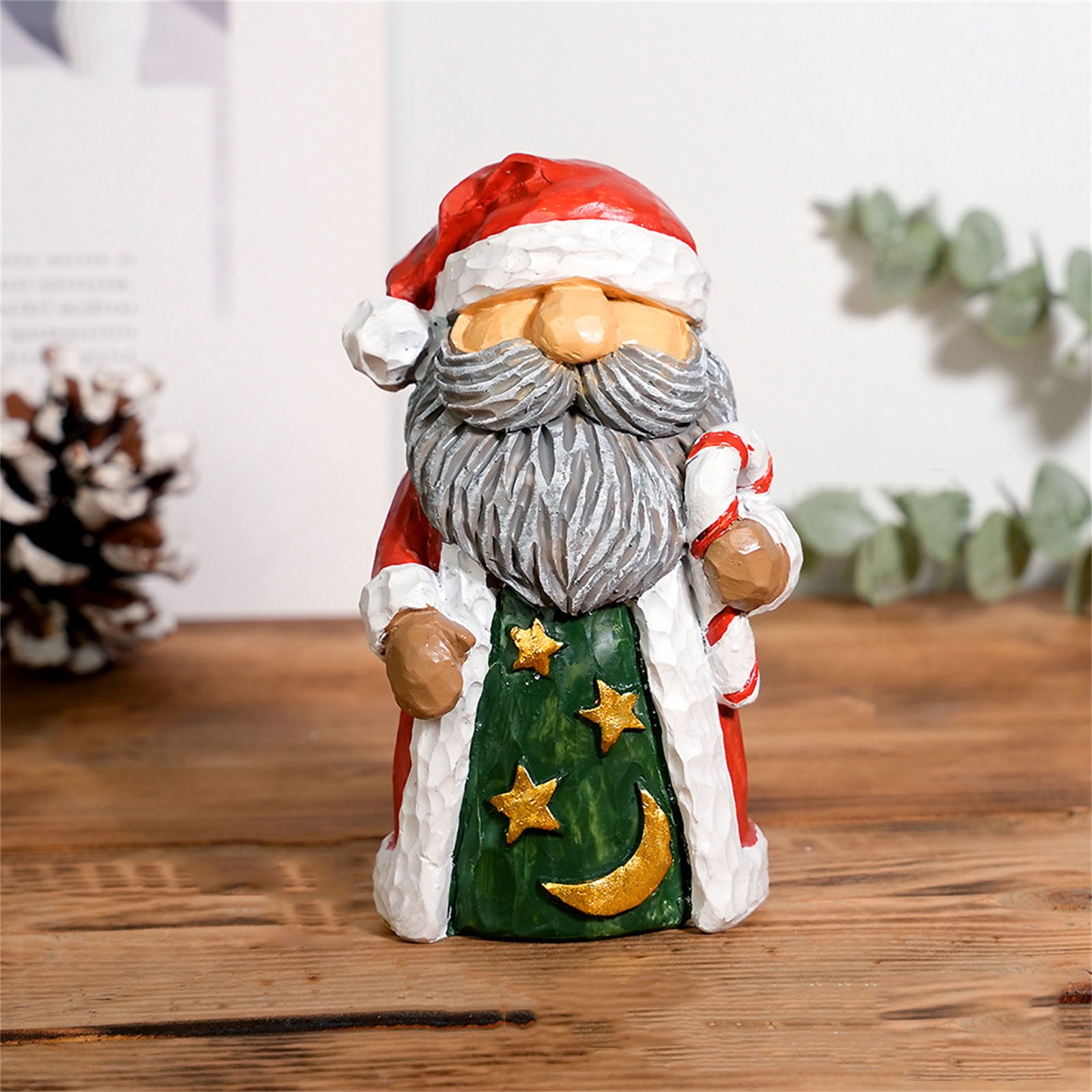 Classic Christmas Santa Claus Statue,Cute Tabletop Santa Claus Figurine ...