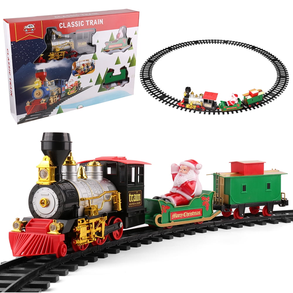 Classic Christmas Themed 15 Pc. Santa's Train Set with Locomotive ...