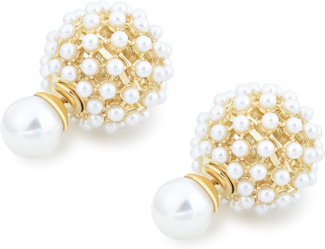 Classic Circle Stud Front and Hollow Design Ball Back, Double Side ...