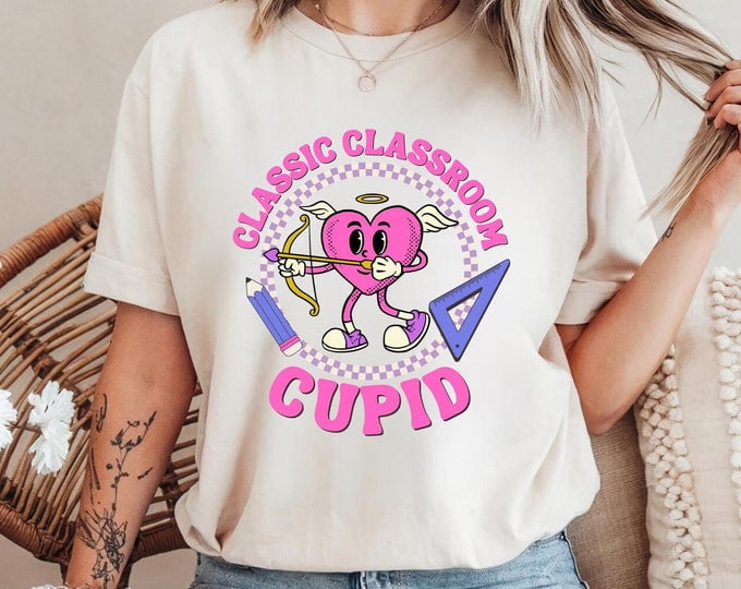 Classic Classroom Cupid Teacher Shirt, Teacher Valentine Sweatshirt ...