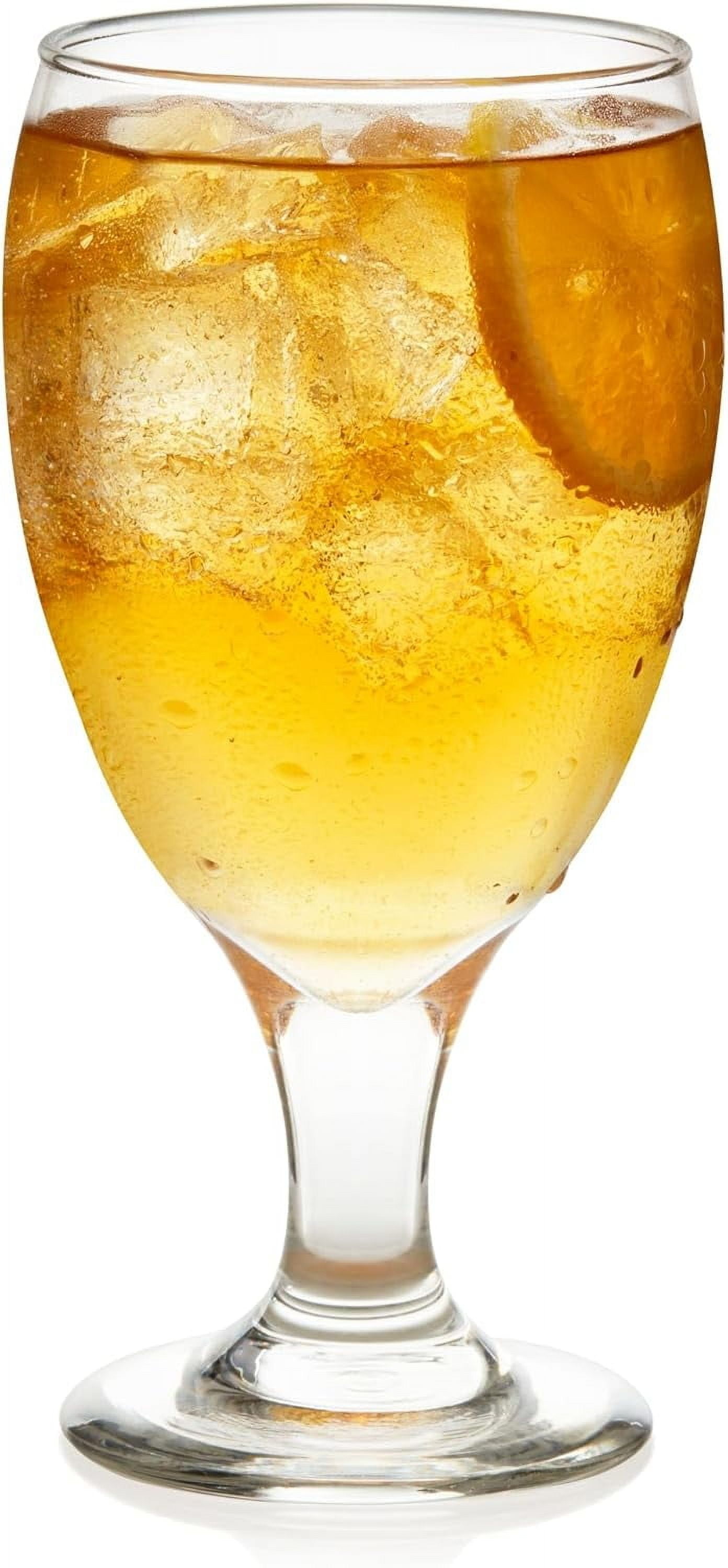 Classic Clear Glass Goblets Set of 12, Dishwasher Safe Drinking Goblets ...