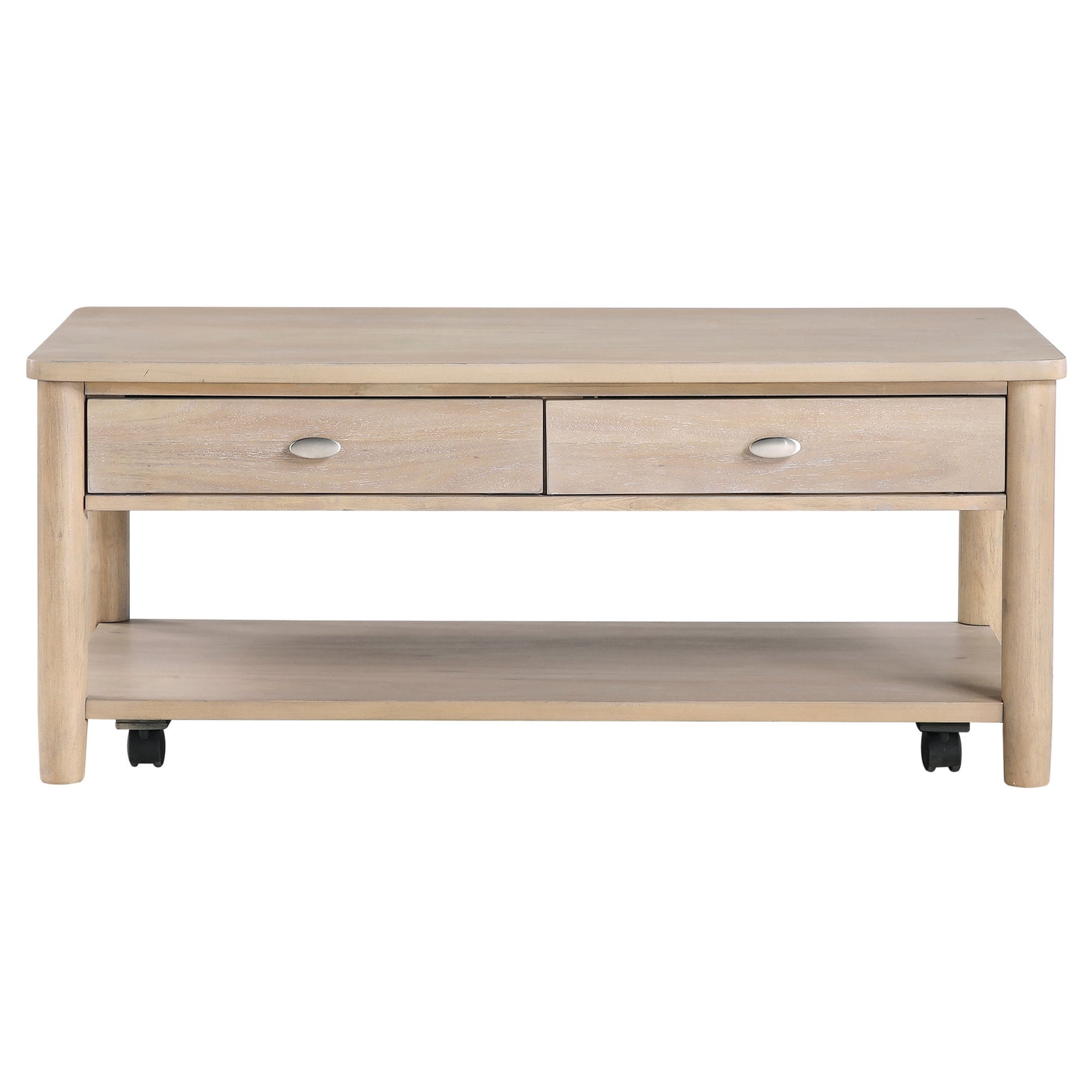 Classic Cocktail Table with Chrome Knobs and Casters / Functional for ...