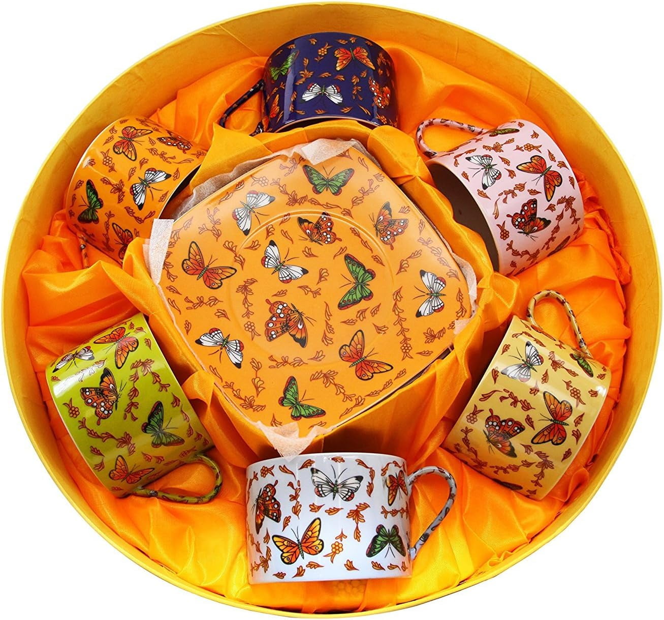 Classic Coffee and Tea Decor Cups and Saucers Set of 6 - Walmart.com