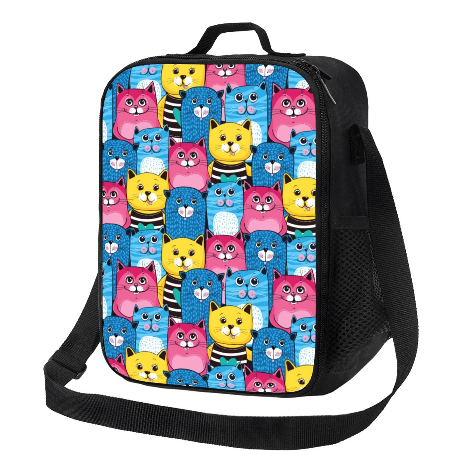 Classic Colorful Cute Cartoon Cat Lunch Box for Women Men, Insulated ...
