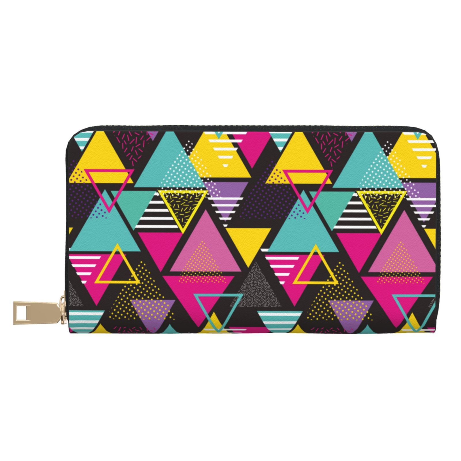 Classic Colorful Triangle Wallet Women, Leather Bifold Multi Card ...