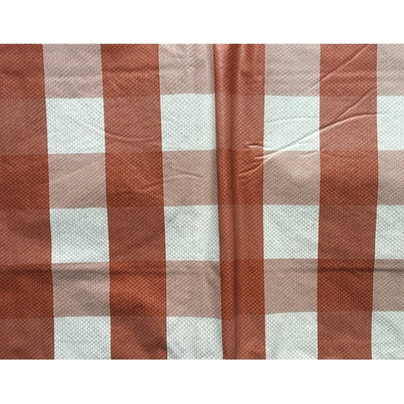 Classic Colors Checkered Vinyl Flannel Backed Tablecloth (Brown/Orange ...