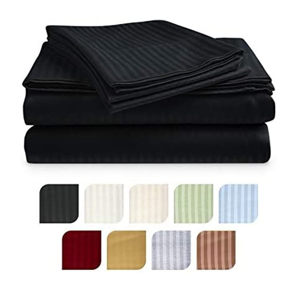 Classic Comfort Luxury Soft Bed Sheets Dobby Stripe Sheet Set - Walmart.com
