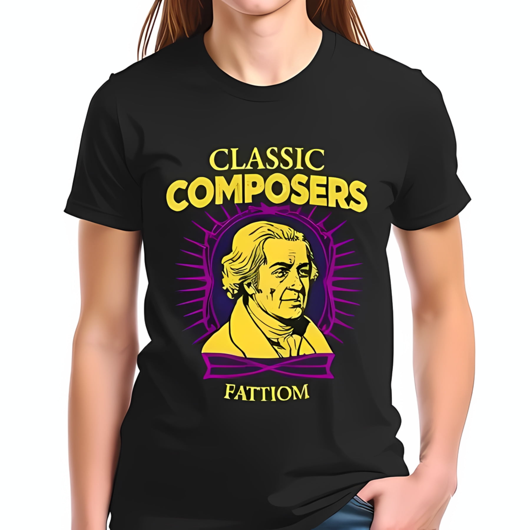 Classic Composers Cotton Short Sleeve T-Shirt - Vibrant Bach with ...