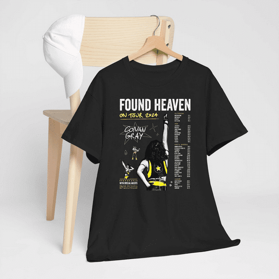 Classic Conan Gray Found Heaven Tour Poster Men Women Cotton Tee Shirt ...