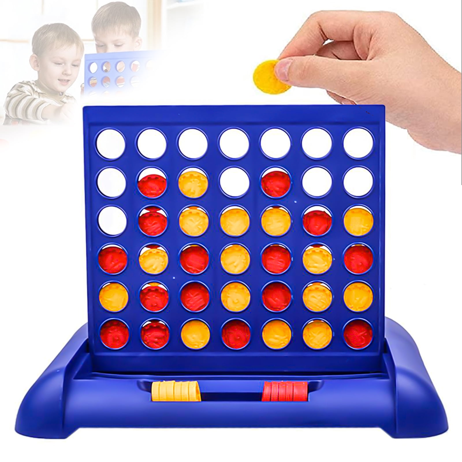 Classic Connect 4 Game, Four in a Row for Family Fun, Portable Board ...