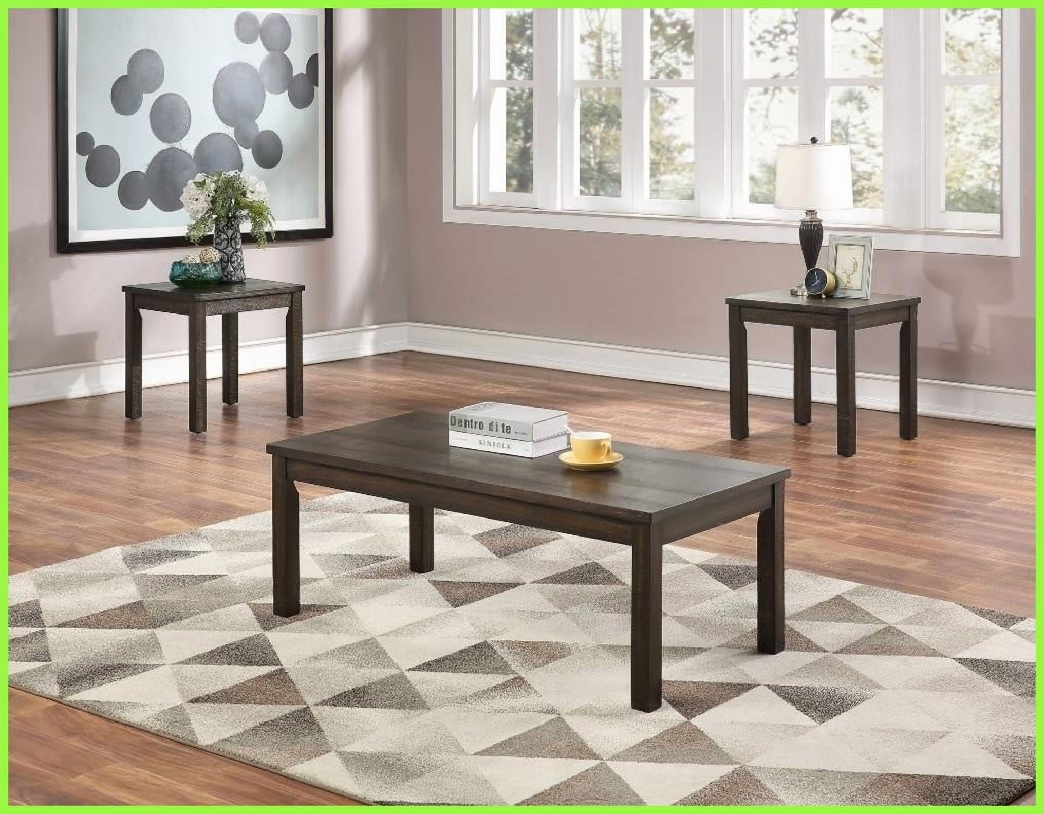 Classic Contemporary Espresso 3pc Coffee Table Set for Living Room with ...
