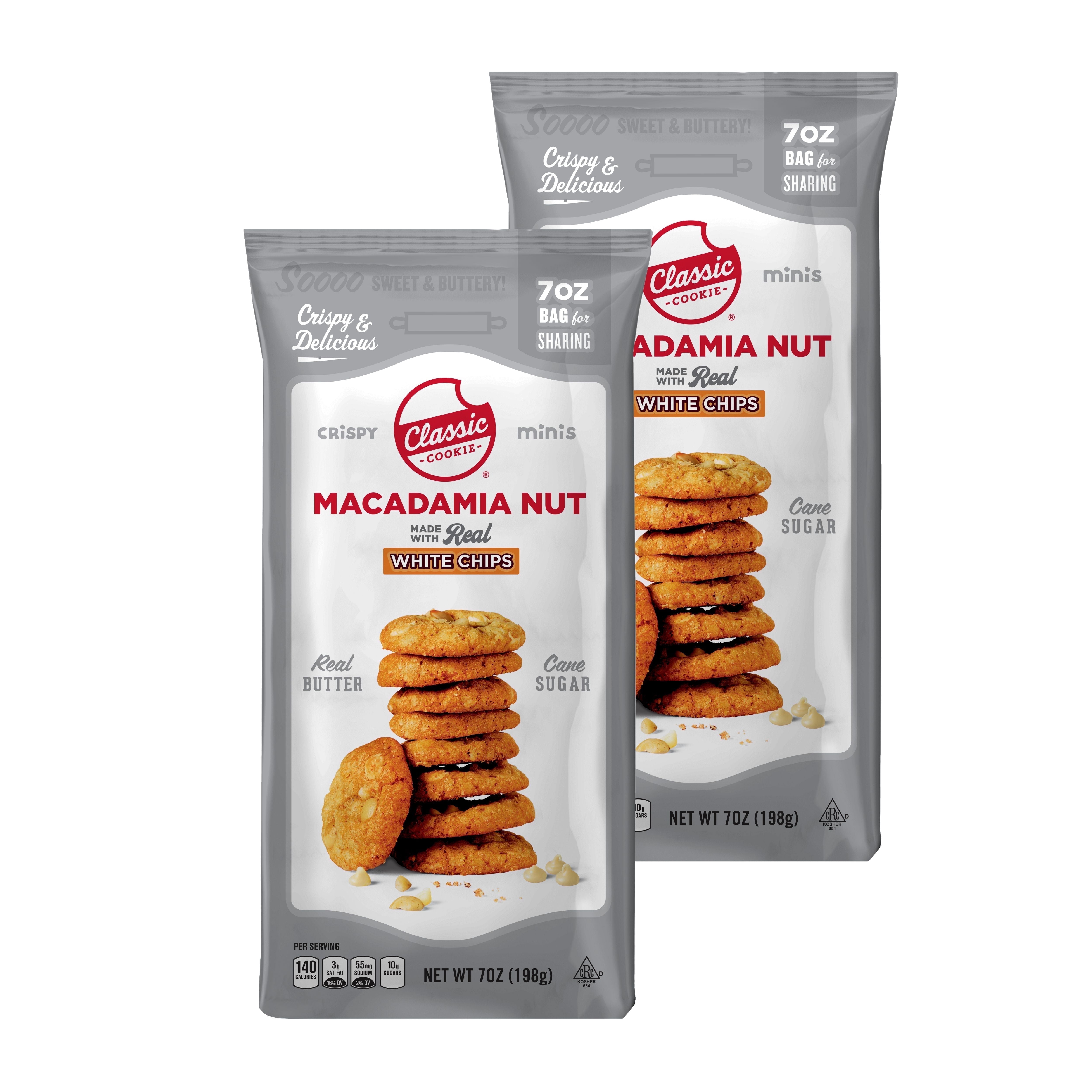 Classic Cookie, Crispy Mini Cookies, Macadamia Nut 7oz, 2 Bags ...