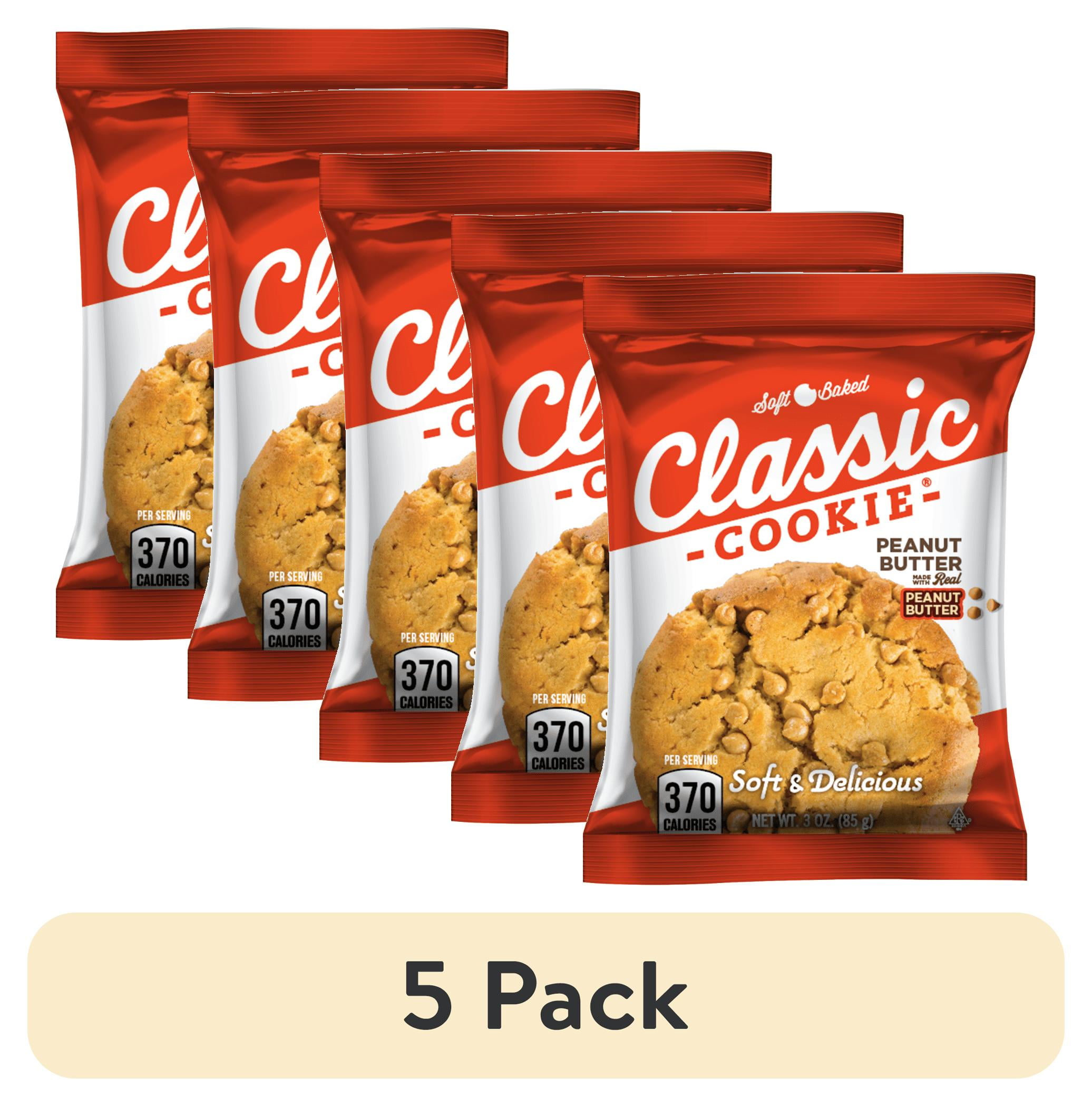 (5 pack) Classic Cookie®, Peanut Butter Soft Baked Cookie, 3 oz, 1 ...
