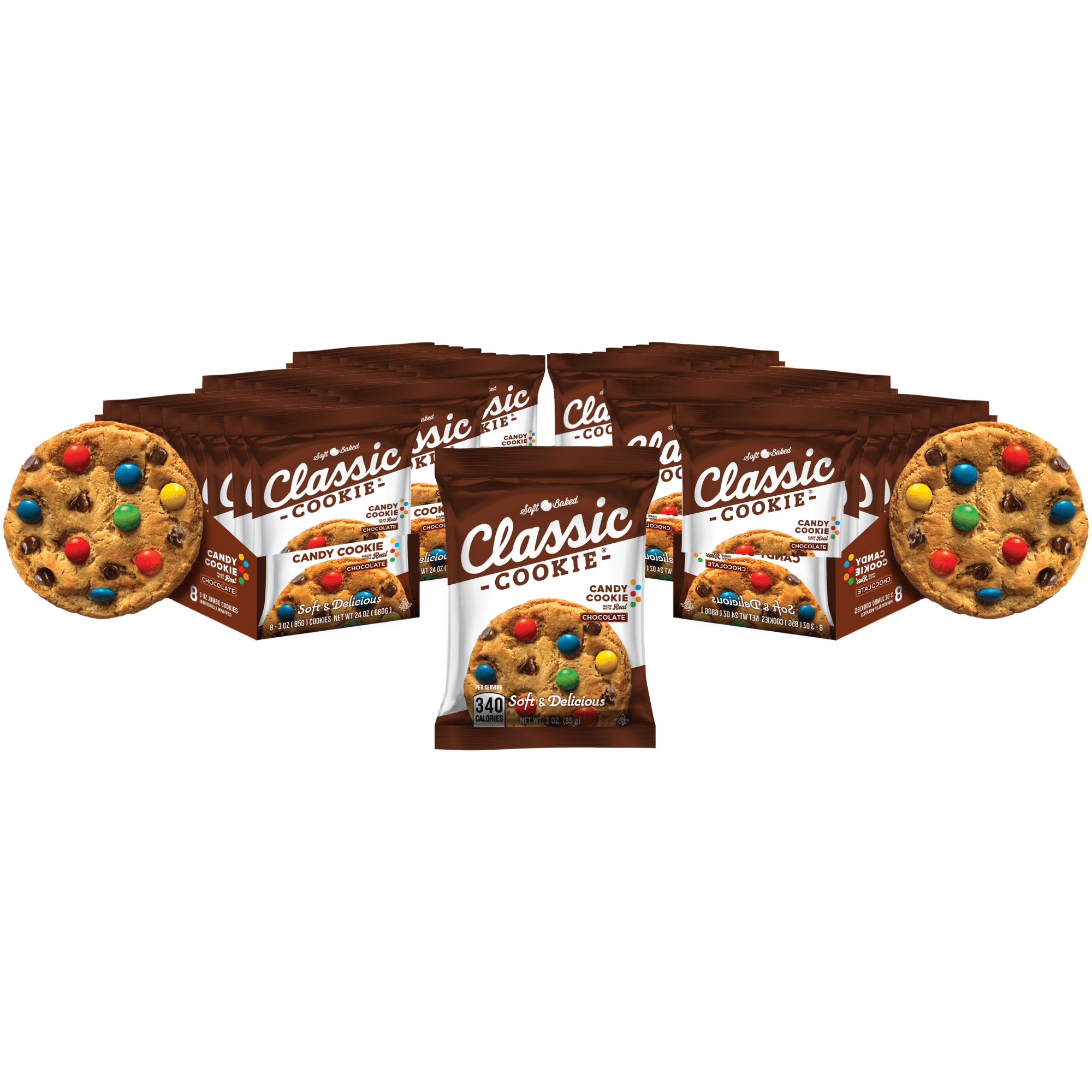 Classic Cookie Soft Baked Chocolate Chip Candy Cookies, 6 Boxes, 48 ...