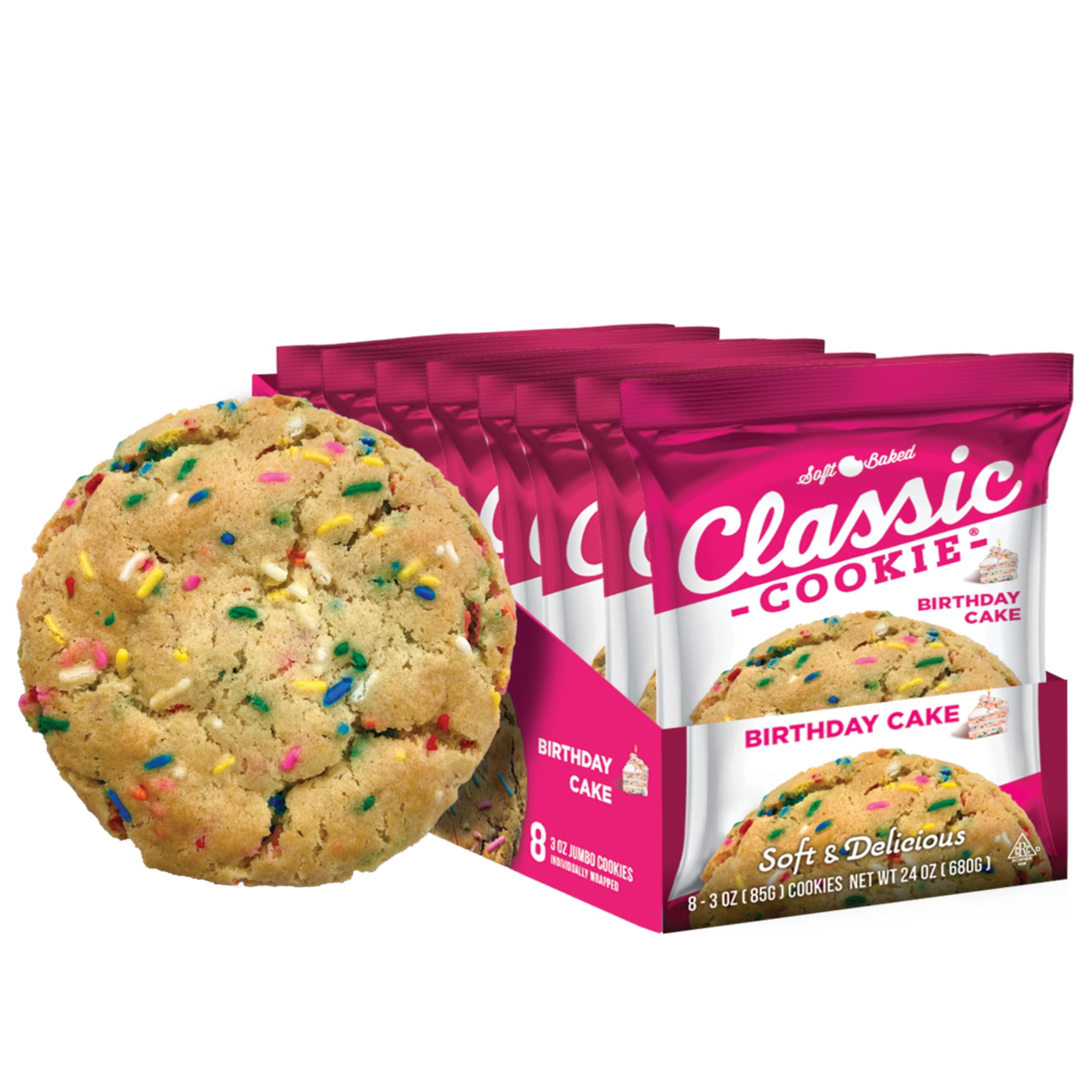 Classic Cookie, Soft Baked DEF29 Cookie, Birthday Cake Cookie 3oz, 8 ...