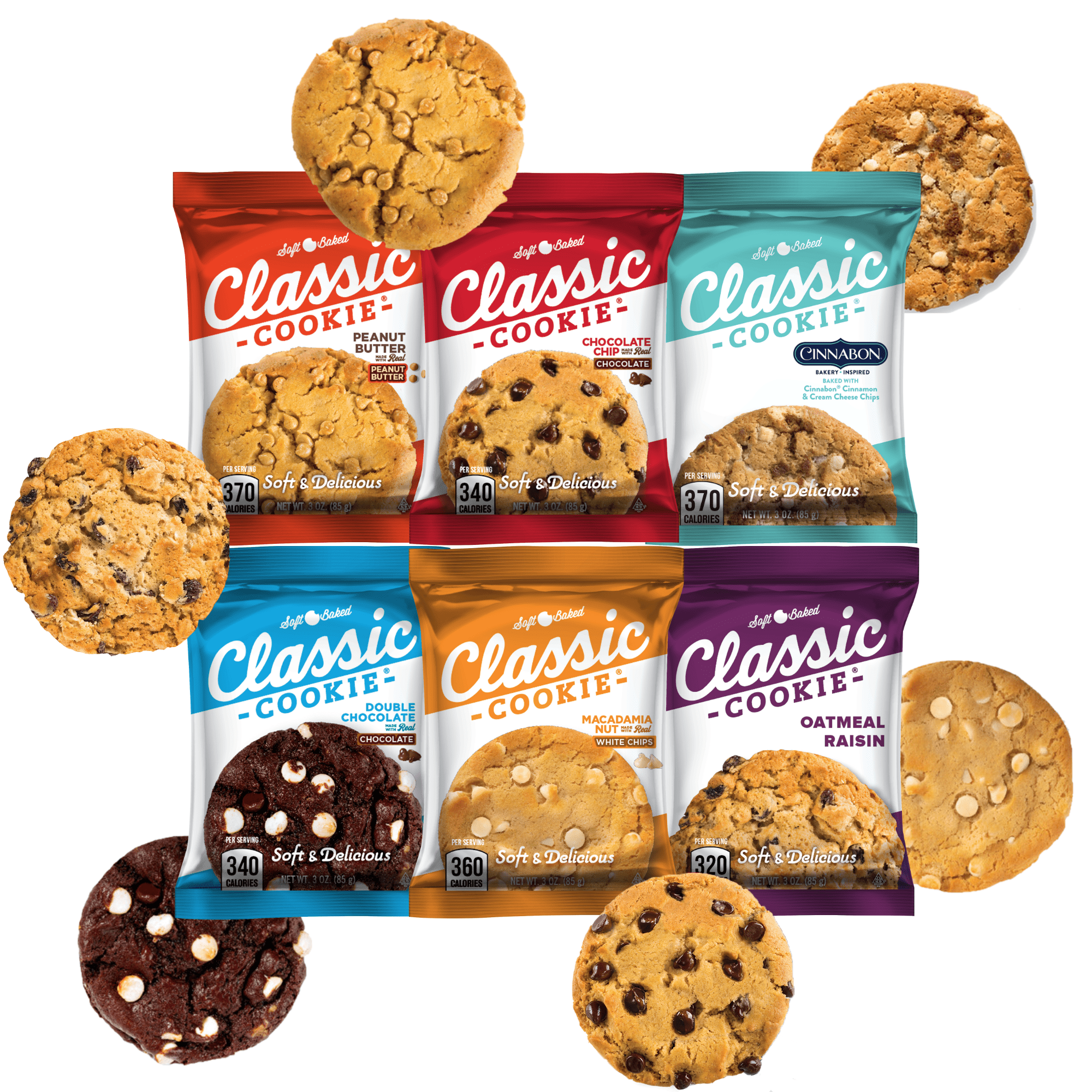 Classic Cookie Soft Baked Multipack, 48 Individually Wrapped Snacks, 3 ...