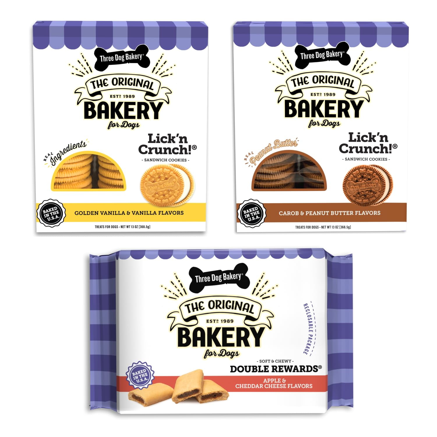 Classic Cookies Variety Pack Premium Treats For Dogs, Carob/Peanut ...