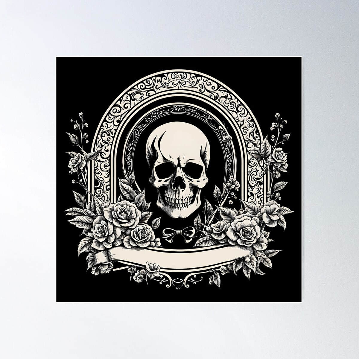 Classic Cool Preppy Skeleton Poster Wall Art, Modern Wall Decor For ...