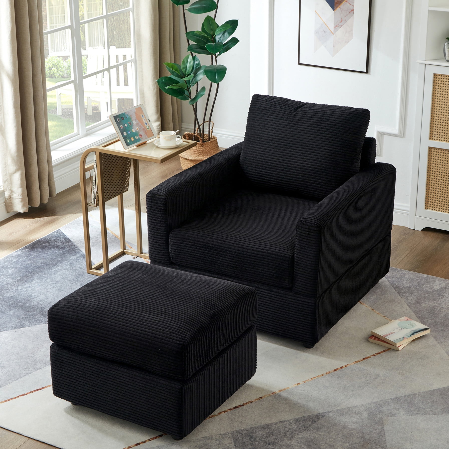 Classic Corduroy Sofa | Adjustable Back for Relaxed Posture | Pillow ...