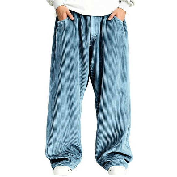 Classic Corduroy Trousers for Men - Soft Ribbed Fabric, Comfort Fit ...
