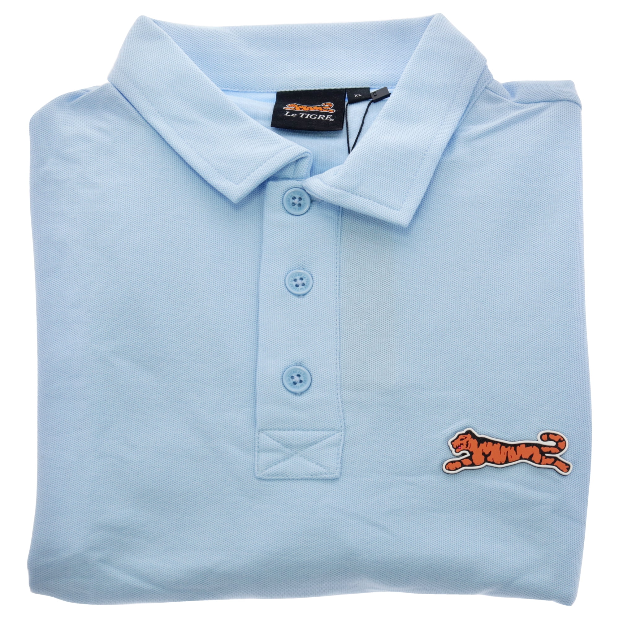 Classic Cotton Polo Shirt for Men by Le Tigre - Sky Blue - Size X-Large ...