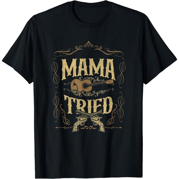 Classic Country Mama Tried Guitar Graphic T-Shirt for Music Lovers ...