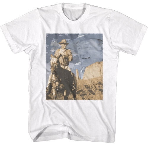Classic Cowboy Western Style Shirt – Horse & Flag Graphic Tee in White ...