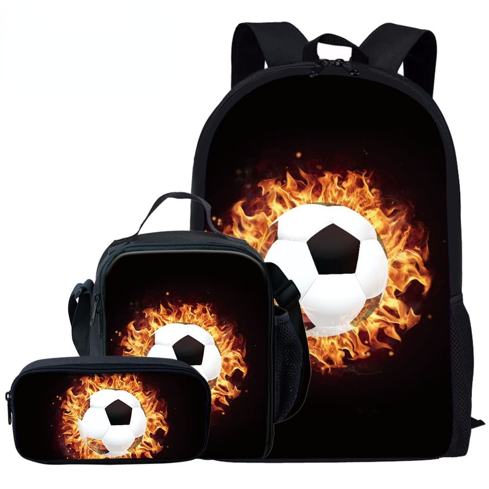 Classic Creative Flame Basketball Football 3D Print 3pcs/Set pupil Bags ...