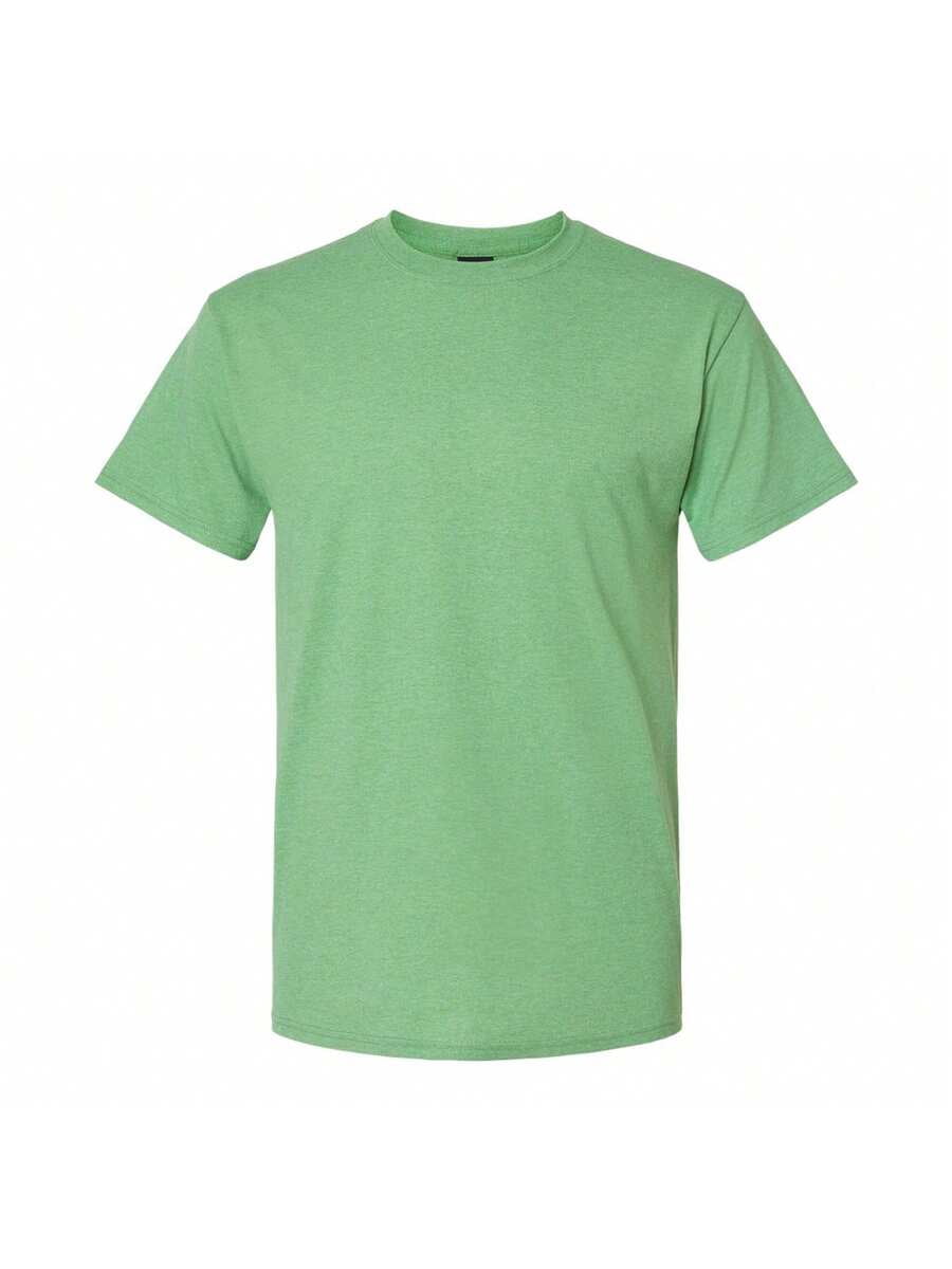 Classic Crew Neck T-Shirt In True Green Heather - Soft Triblend Fabric ...