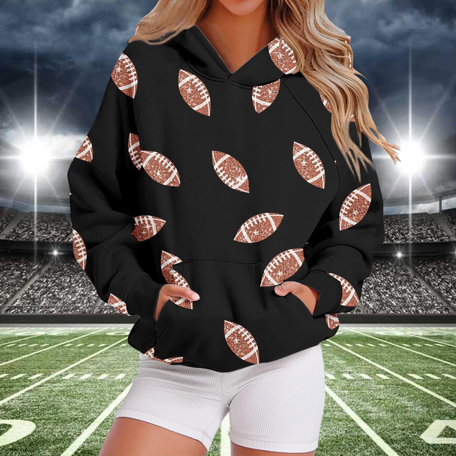 Classic Crewneck Sweatshirts for Women Embroidery Blank Loose Fit ...