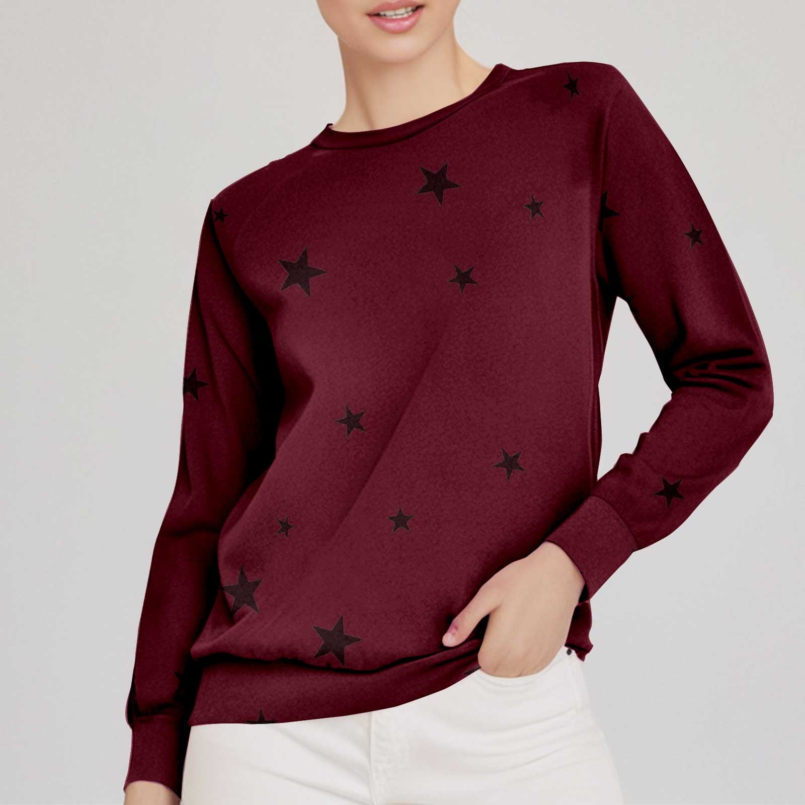 Classic Crewneck Sweatshirts for Women Embroidery Blank Loose Fit ...